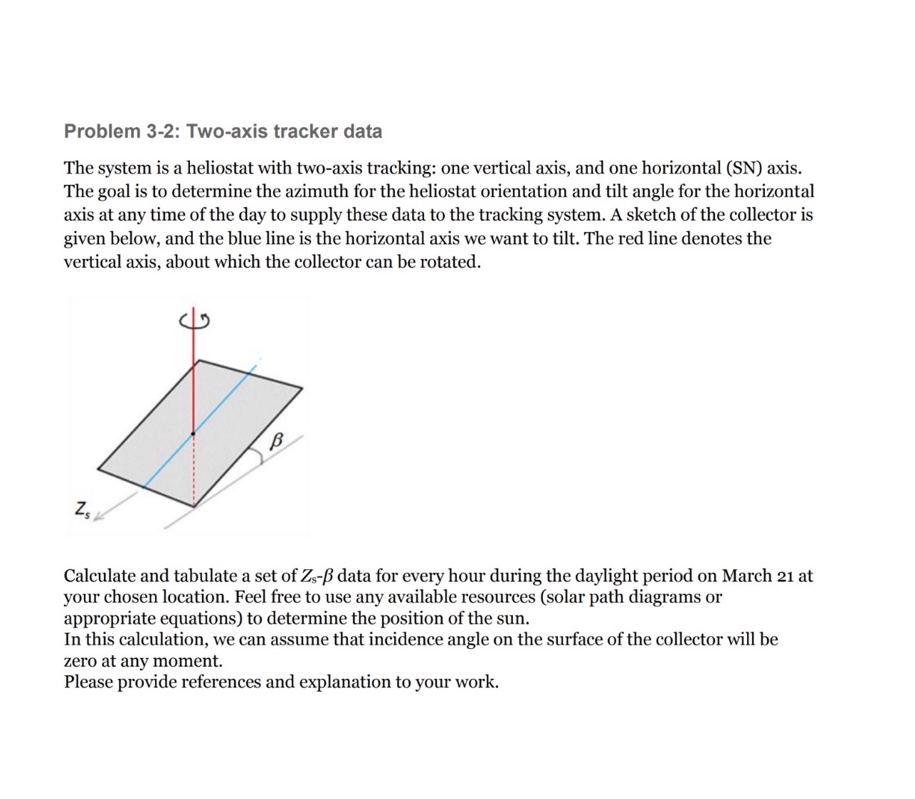Solved Problem 3-2: Two-axis tracker dataThe system is a | Chegg.com