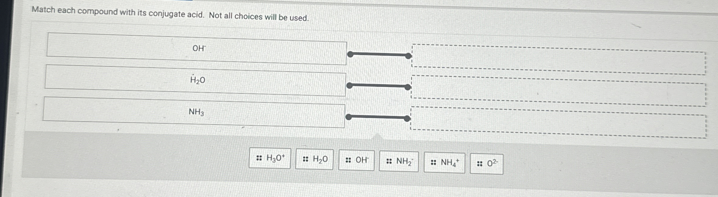 Solved Match each compound with its conjugate acid. Not all | Chegg.com