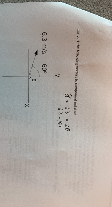 Solved Convert the following vectors to component notation | Chegg.com