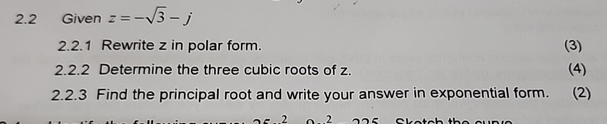 Solved 2.2 ﻿Given z=-32-j2.2.1 ﻿Rewrite z ﻿in polar | Chegg.com