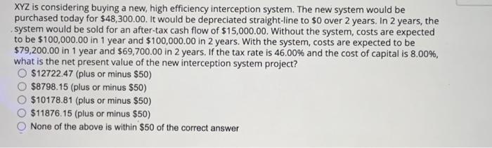 Solved XYZ is evaluating the Reno project. The project would | Chegg.com