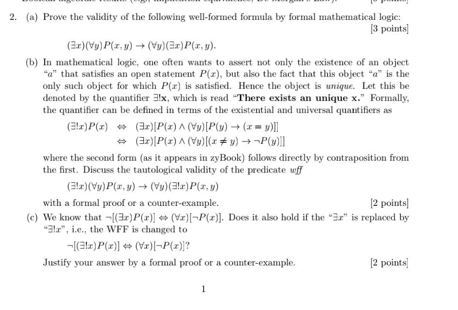 Solved 2. (a) Prove the validity of the following | Chegg.com