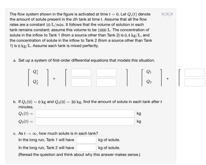 Solved The flow system shown in the figure is activated at | Chegg.com