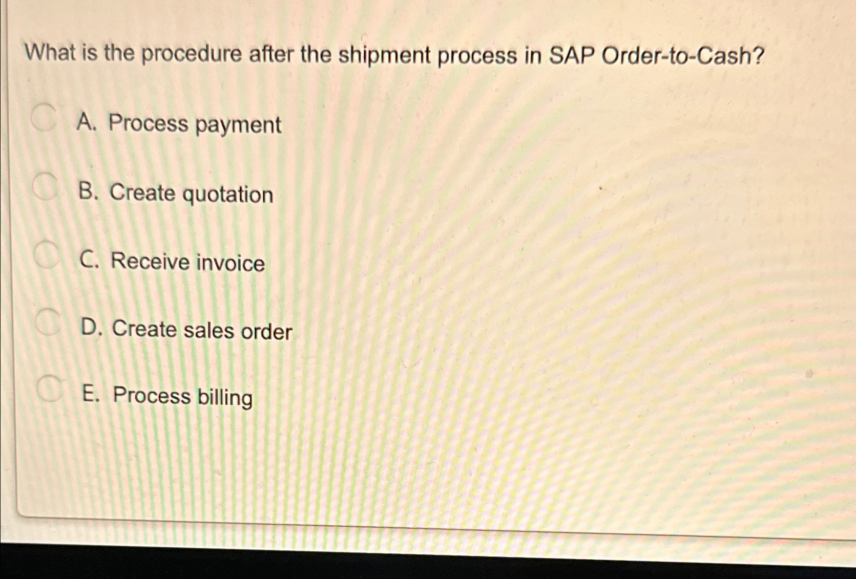 Solved What is the procedure after the shipment process in | Chegg.com