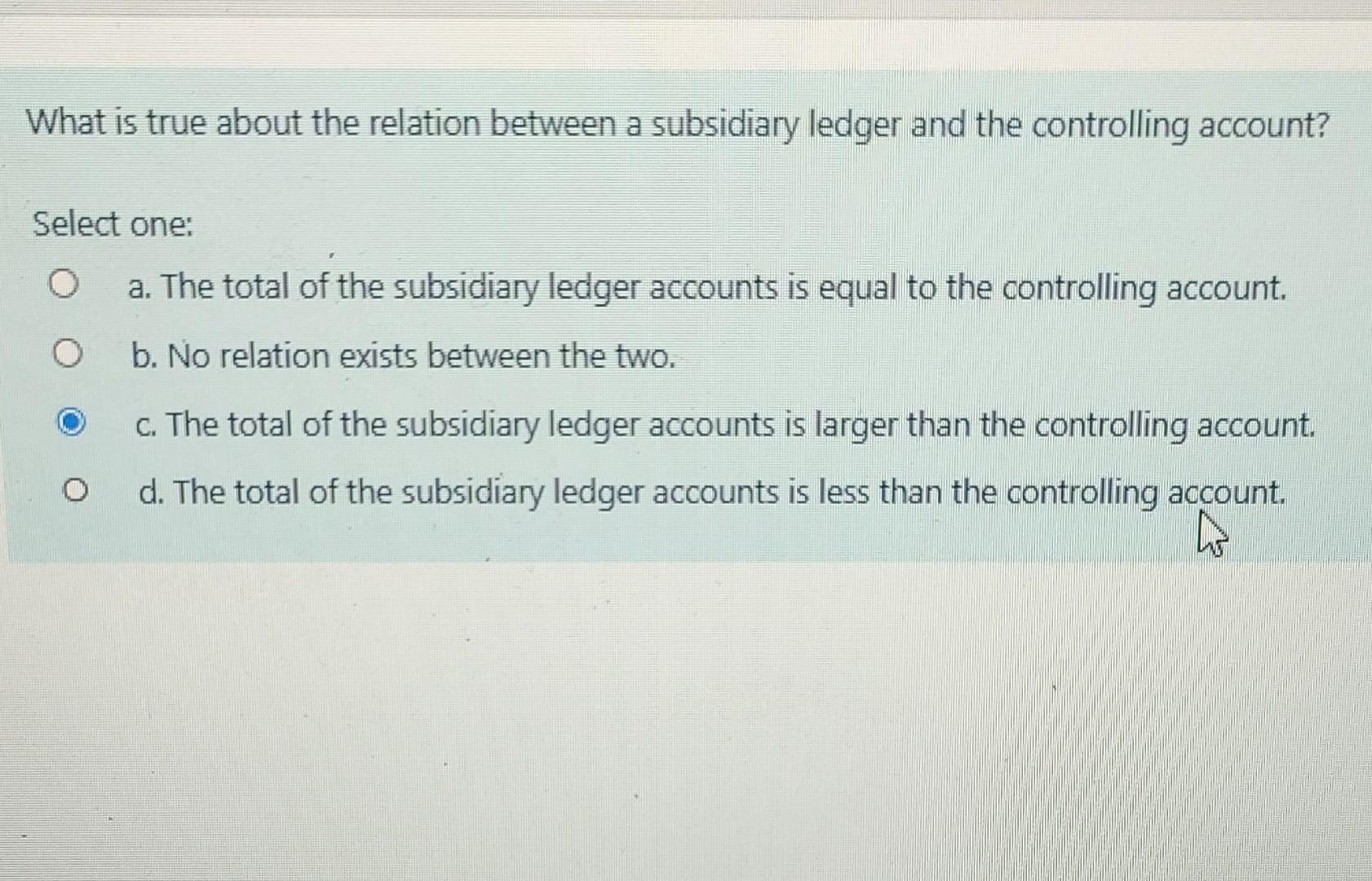 Solved What is true about the relation between a subsidiary | Chegg.com