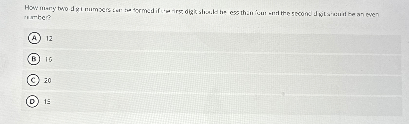 Solved How many two-digit numbers can be formed if the first | Chegg.com