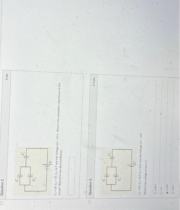 Solved Question 2 C1−6F,C2=1F,C3−6F and the Voltage (V)=10 | Chegg.com