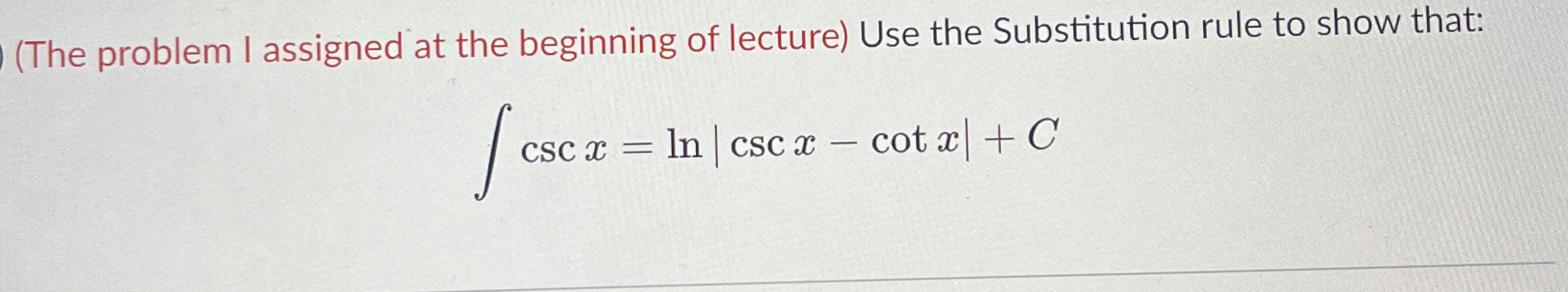 Solved Use the Substitution rule to show | Chegg.com