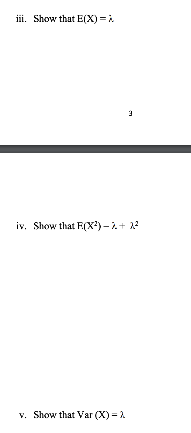 Solved x ﻿has a Poisson Distribution with parameter λ ﻿is | Chegg.com