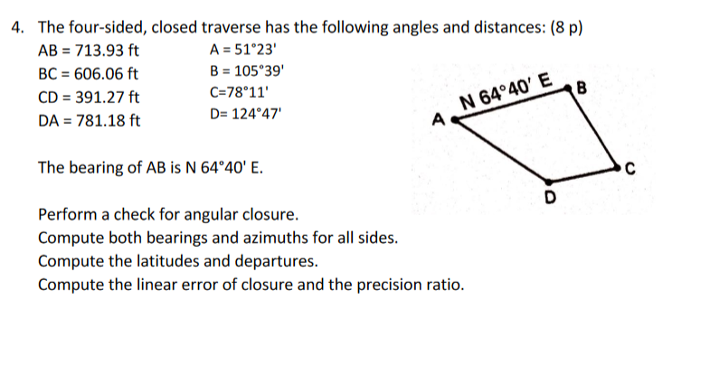 Solved See image for orginal problem The four-sided, closed | Chegg.com