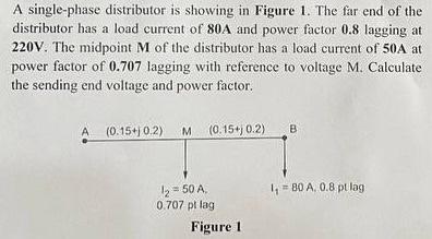 Solved A single-phase distributor is showing in Figure 1. | Chegg.com