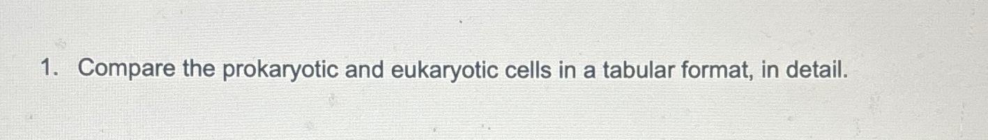 Solved Compare the prokaryotic and eukaryotic cells in a | Chegg.com