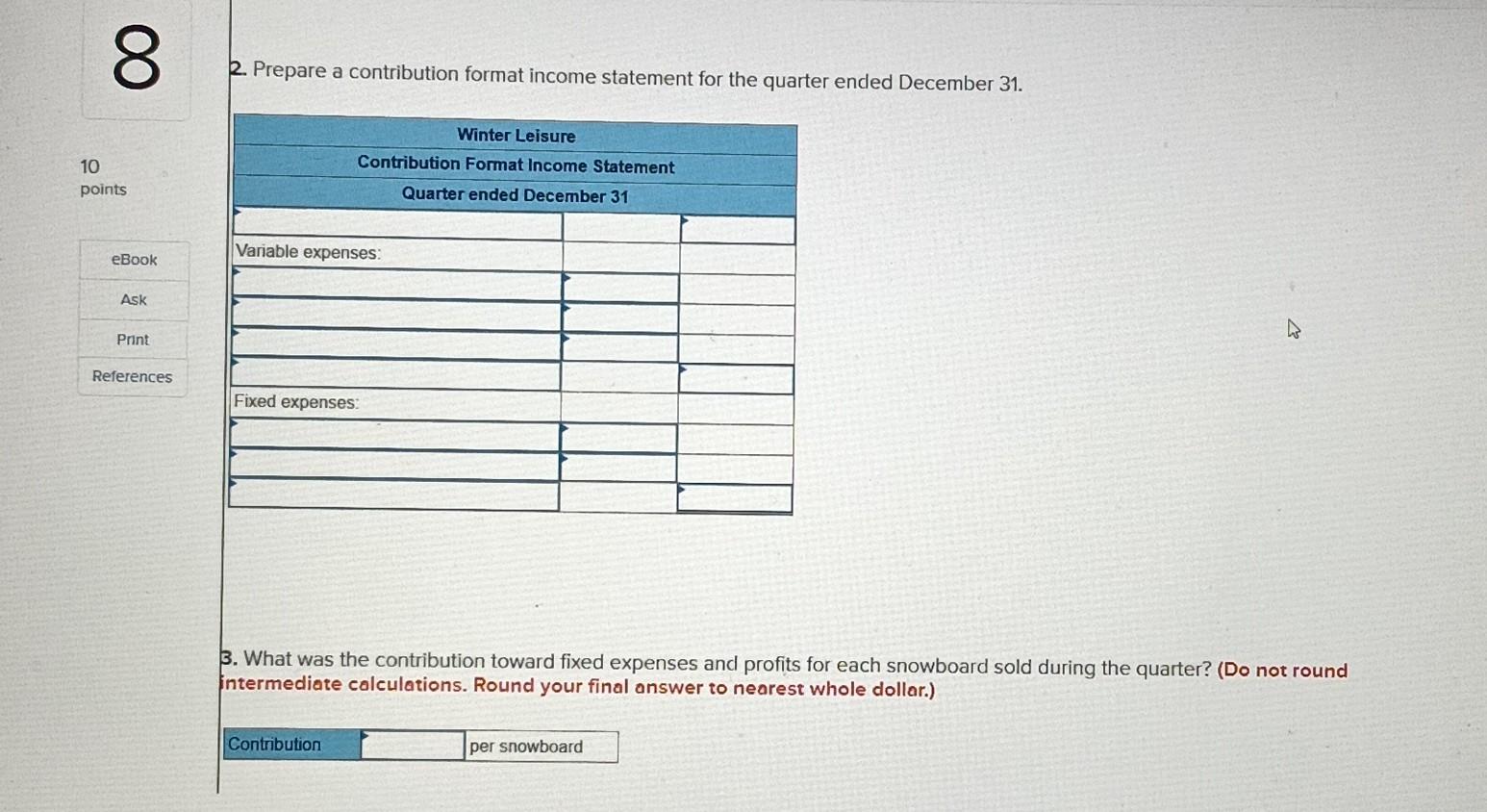 Solved Problem 3-12 Traditional and Contribution Format | Chegg.com