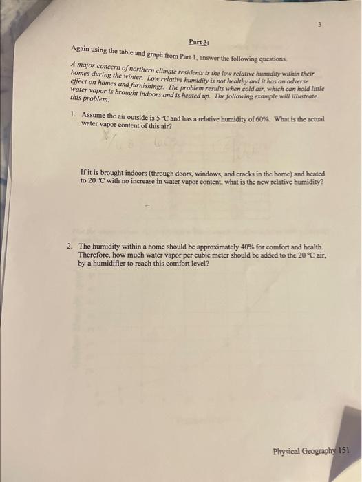 Solved Part 3: Again using the table and graph from Part 1, | Chegg.com