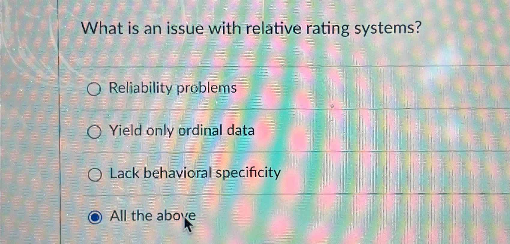 Solved What is an issue with relative rating | Chegg.com