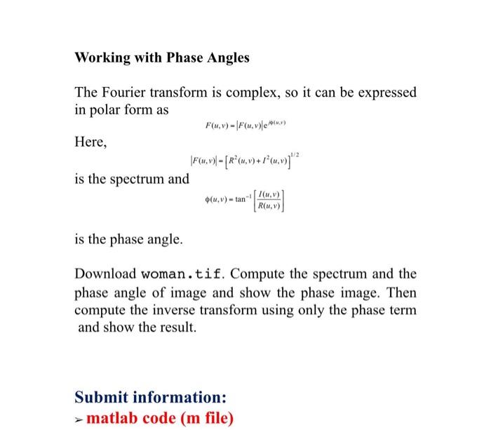 Solved Working with Phase Angles The Fourier transform is | Chegg.com