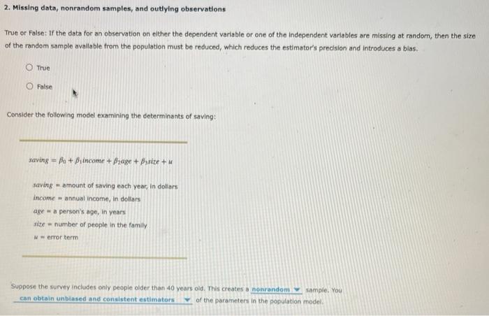 Solved please help! first blank: nonrandom / randomsecond | Chegg.com