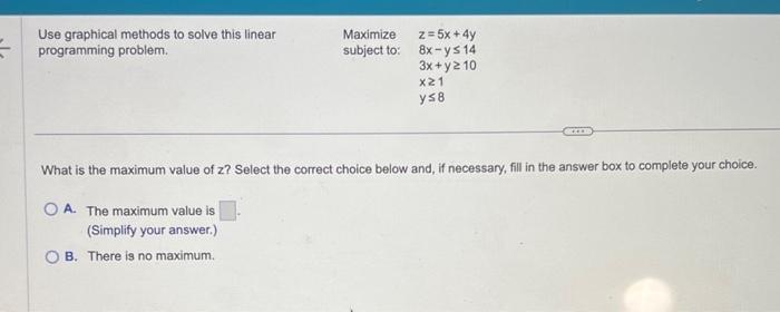 Solved Use graphical methods to solve this linear | Chegg.com