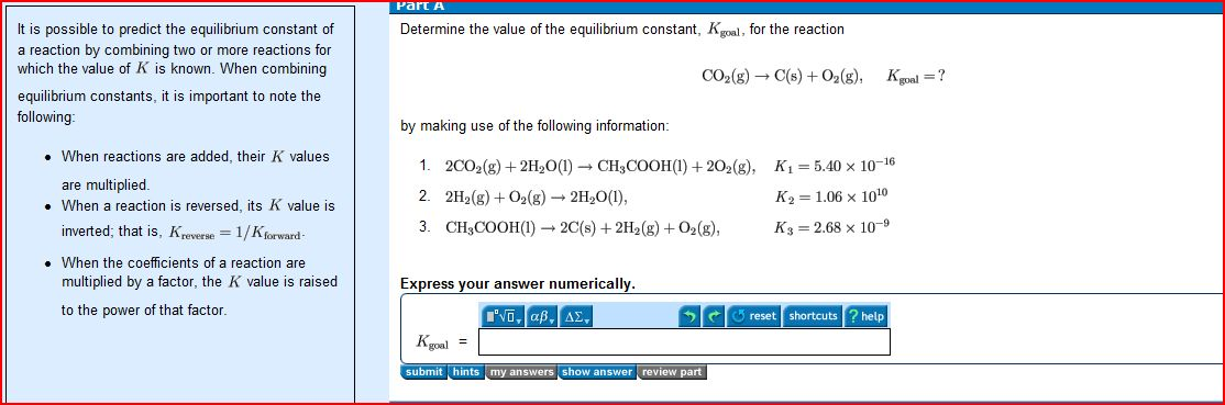 Solved It is possible to predict the equilibrium constant of | Chegg.com