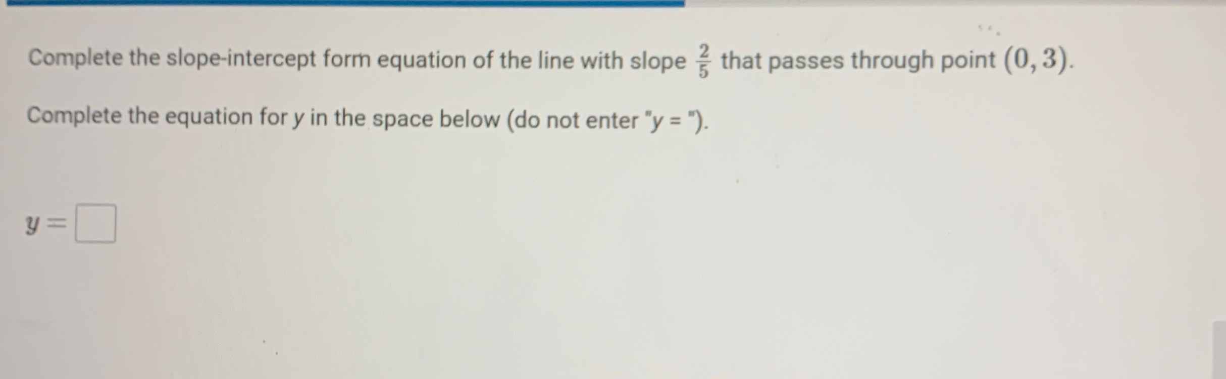 Solved Complete the slope-intercept form equation of the | Chegg.com