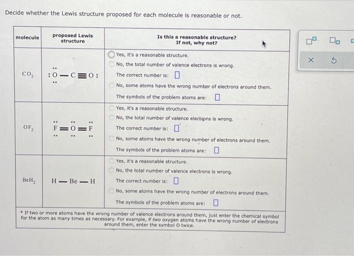 Solved Decide Whether The Lewis Structure Proposed For Each