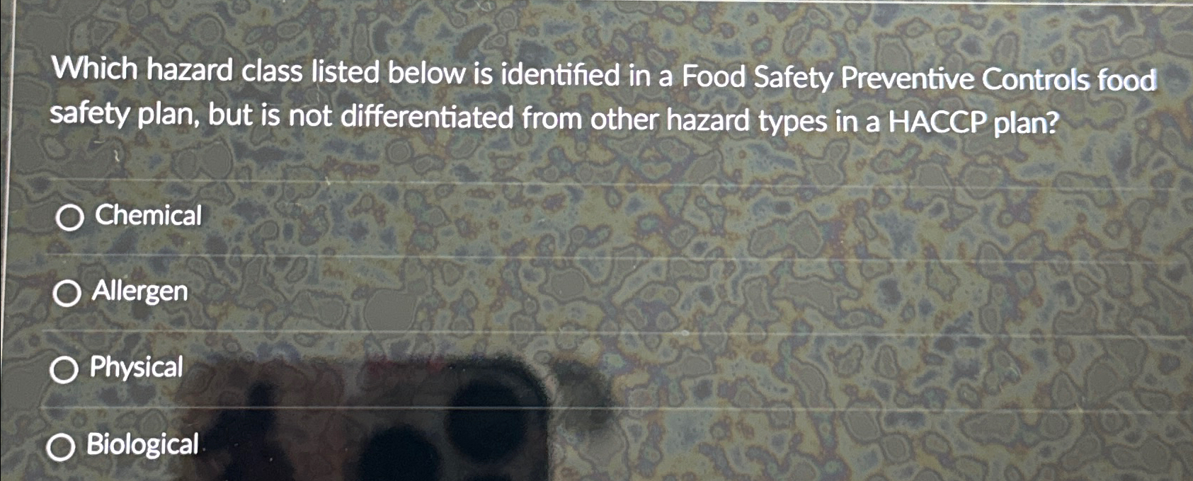 Solved Which hazard class listed below is identified in a | Chegg.com