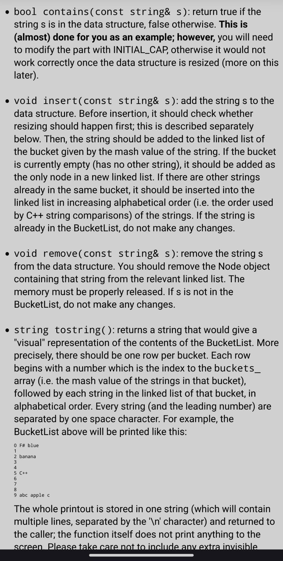 The Problem You will implement a data structure for | Chegg.com