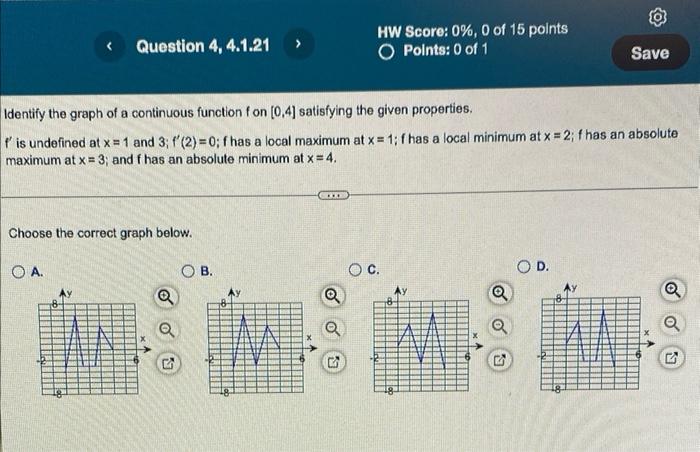 Solved Identify the graph of a continuous function fon [0,4] | Chegg.com