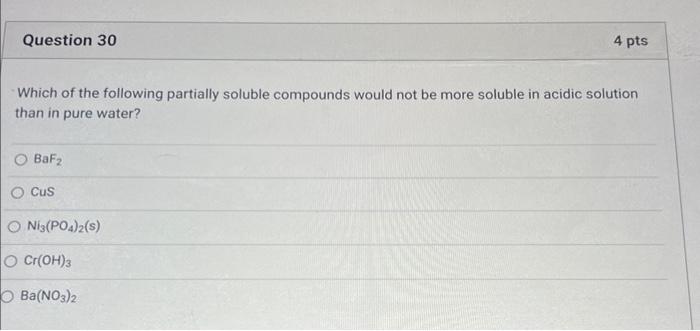 Solved Which of the following partially soluble compounds | Chegg.com