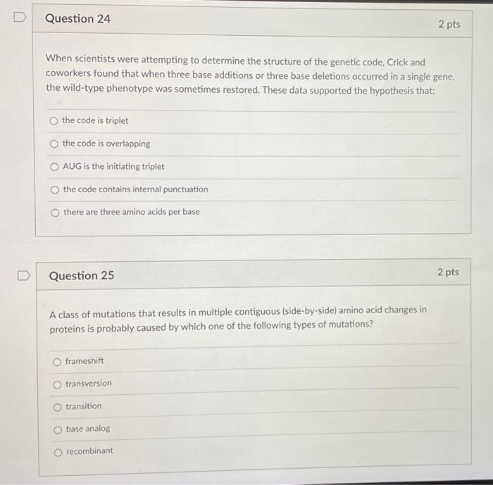Solved D Question 24 2 pts When scientists were attempting | Chegg.com