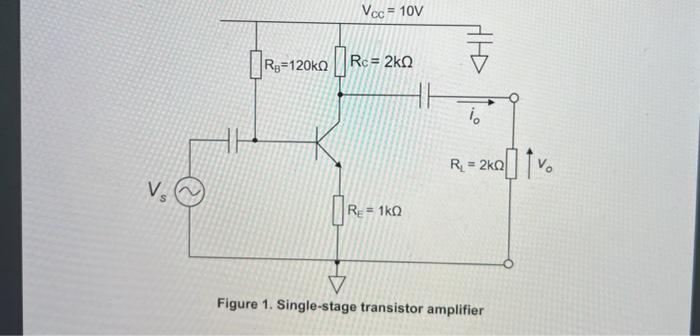 Solved Figure 1. Single-stage transistor amplifierThe | Chegg.com