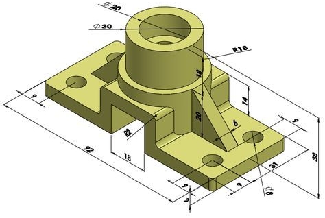 Solved Draw front, Top and side view of the given part in | Chegg.com