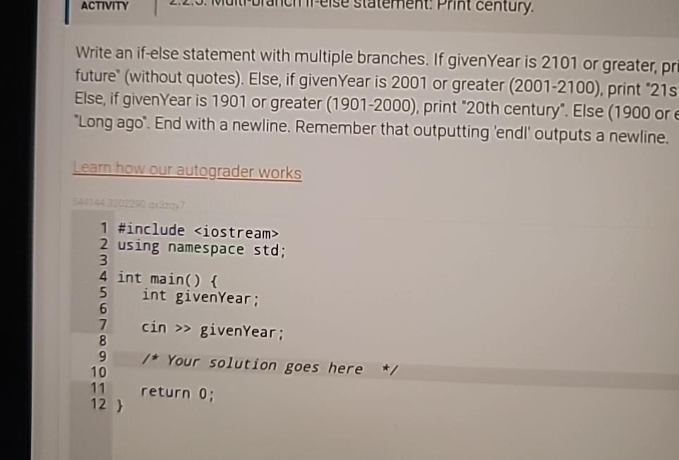 Solved Write an if-else statement with multiple branches. If | Chegg.com