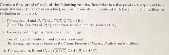 Solved Create a flow proof of each of the following results. | Chegg.com