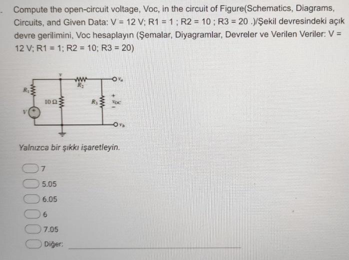 Solved Compute the open-circuit voltage, Voc, in the circuit | Chegg.com