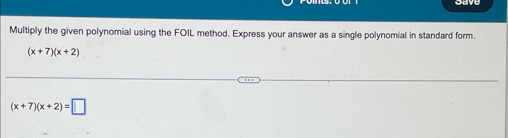Solved Multiply the given polynomial using the FOIL method. | Chegg.com