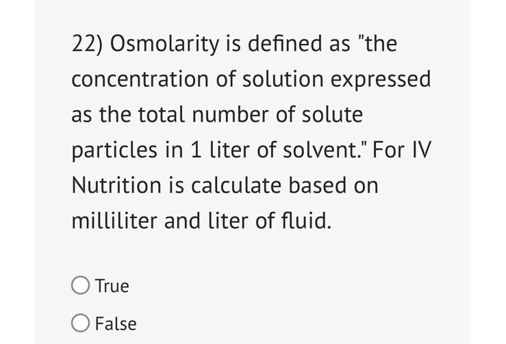 Solved Osmolarity is defined as "theconcentration of | Chegg.com