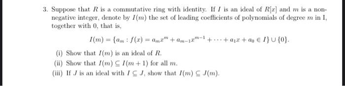 Solved Suppose that R is a commutative ring with identity. | Chegg.com