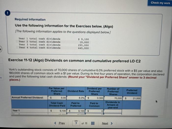 Solved Check my work ! Required information Use the | Chegg.com