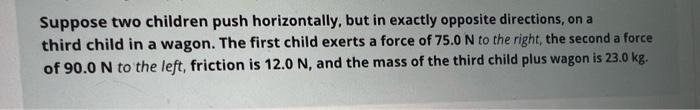 Solved Suppose two children push horizontally, but in | Chegg.com