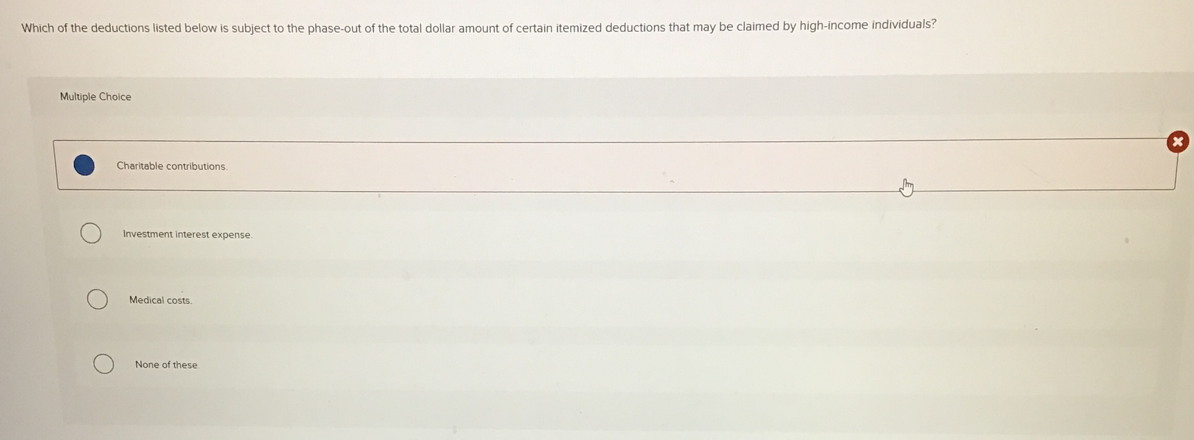 Solved Which of the deductions listed below is subject to | Chegg.com