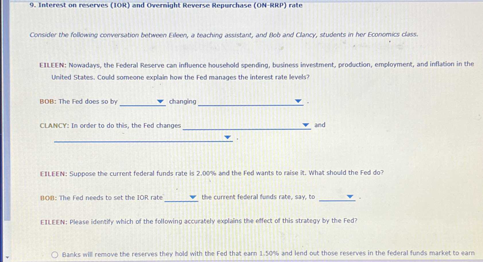 Solved Interest on reserves (IOR) ﻿and Overnight Reverse | Chegg.com