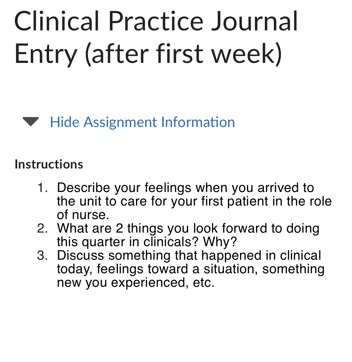 Solved Clinical Practice Journal Entry (after first | Chegg.com