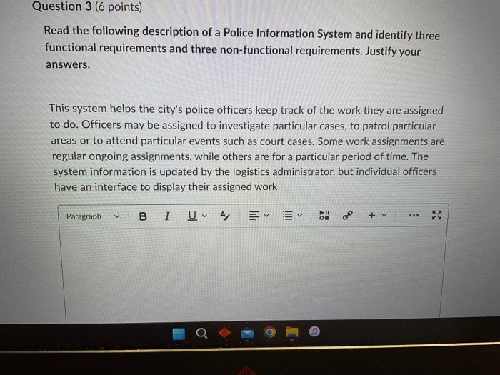 Solved Question 3 (6 points) Read the following description | Chegg.com