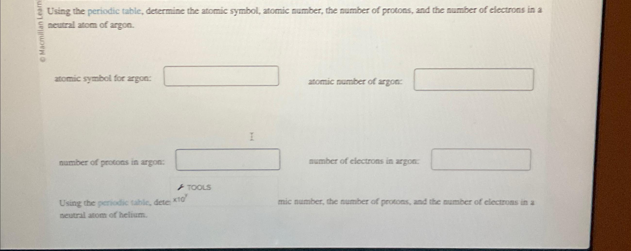 Solved Using the periodic table, determine the atomic | Chegg.com