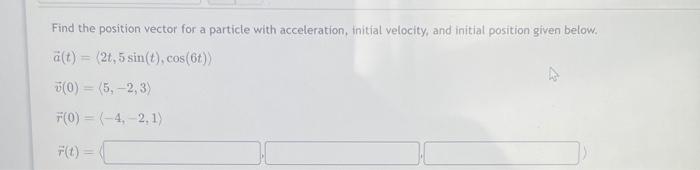 Solved Find the position vector for a particle with | Chegg.com