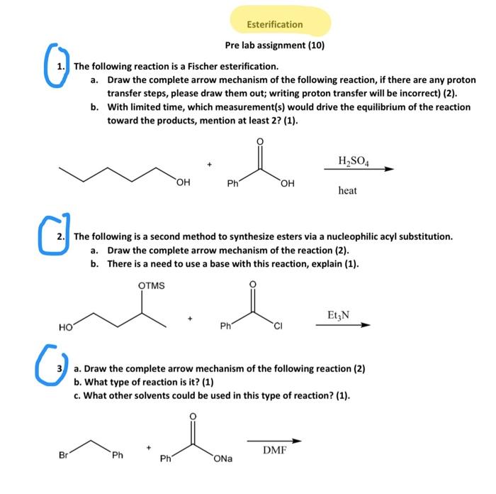 Solved 1. The following reaction is a Fischer | Chegg.com