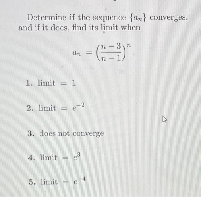 Solved Determine if the sequence {an} converges, and if it | Chegg.com