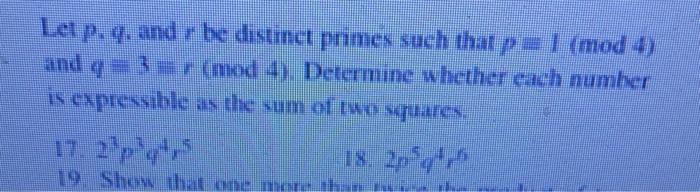 Solved Let p. q. and r be distinct primes such that p= 1 | Chegg.com