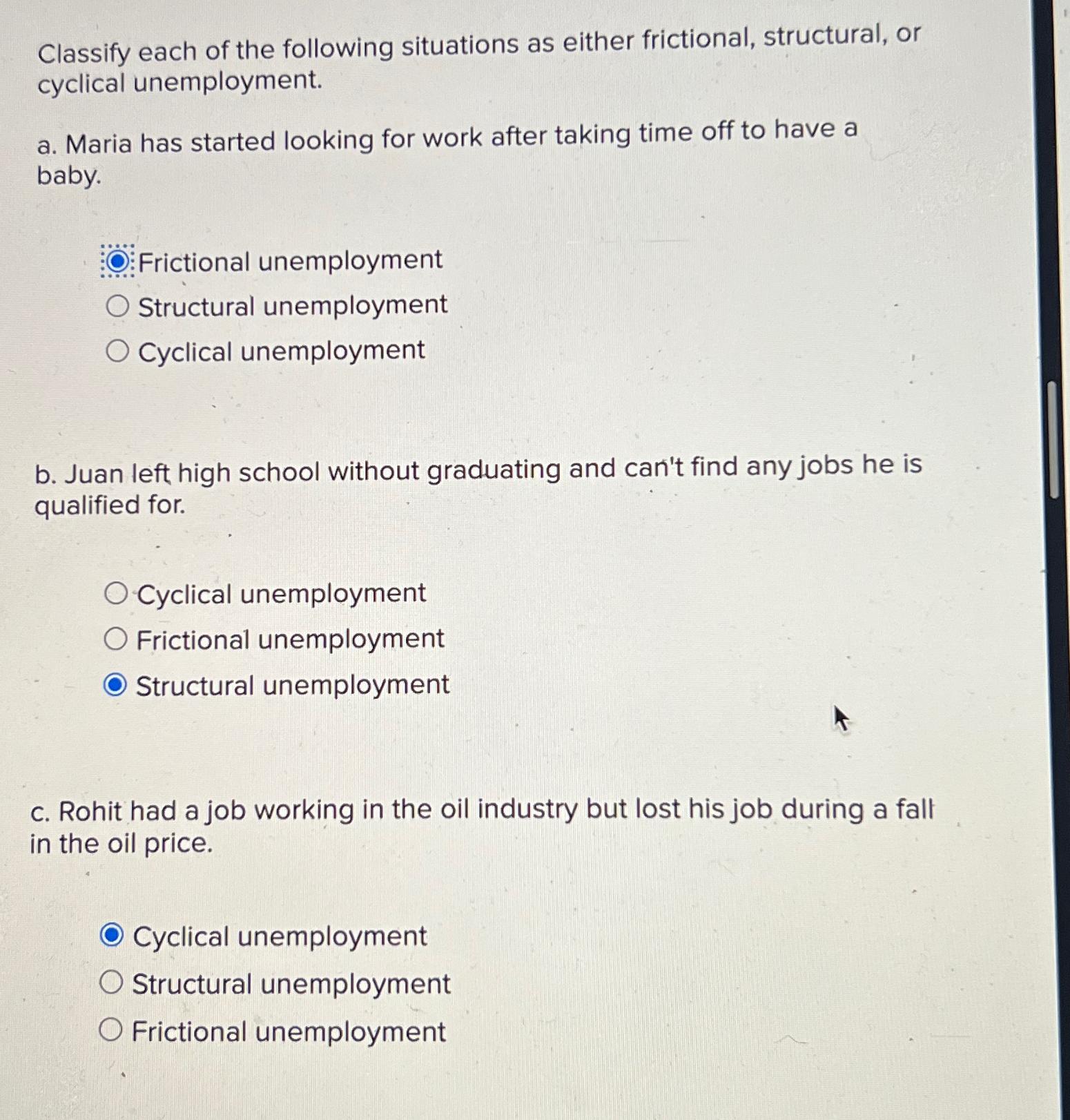 Solved Classify each of the following situations as either | Chegg.com